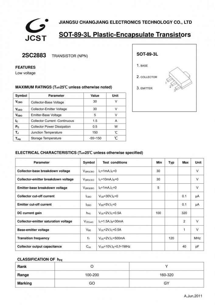 2SC2883 datasheet page