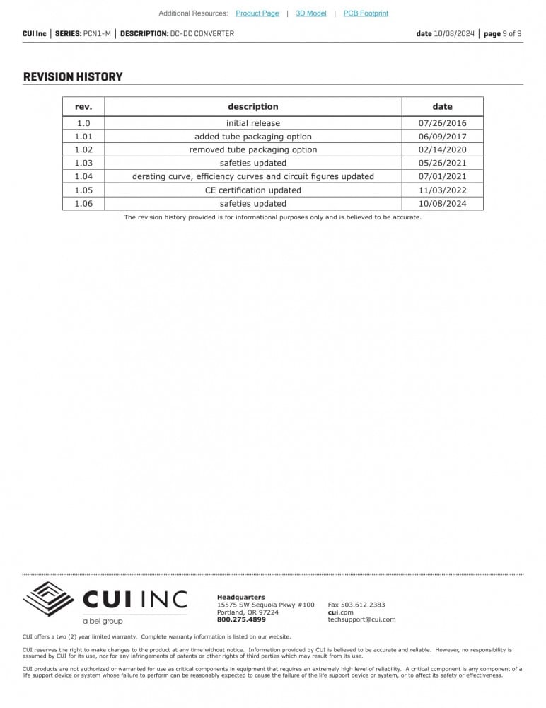 PCN1-M datasheet page 9