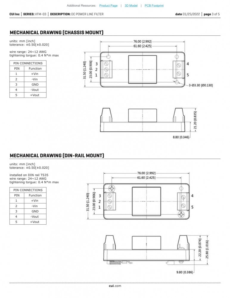 VFM-03-D datasheet page 3
