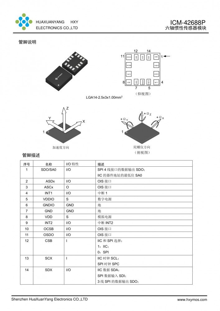 ICM-42688P-HXY datasheet page 3