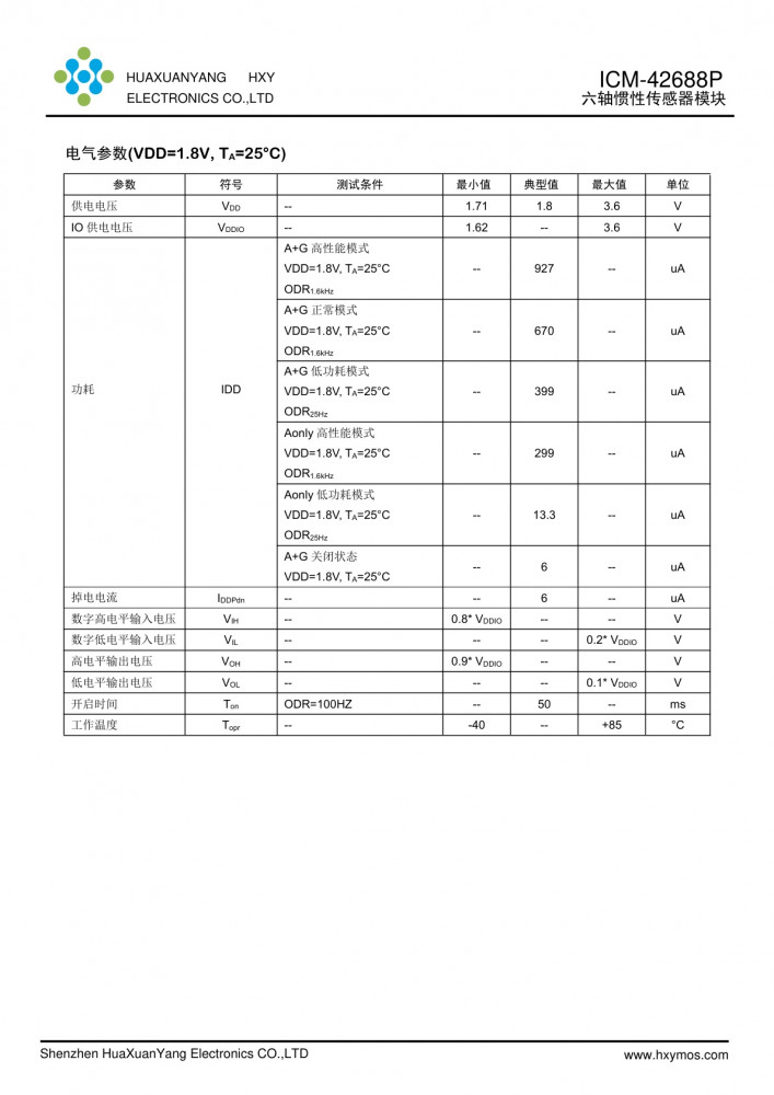 ICM-42688P-HXY datasheet page 6