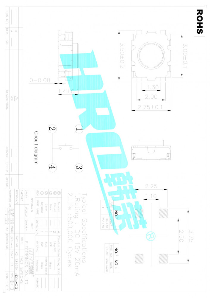 K2-1849SN-A3DW-06 manufacturer drawing