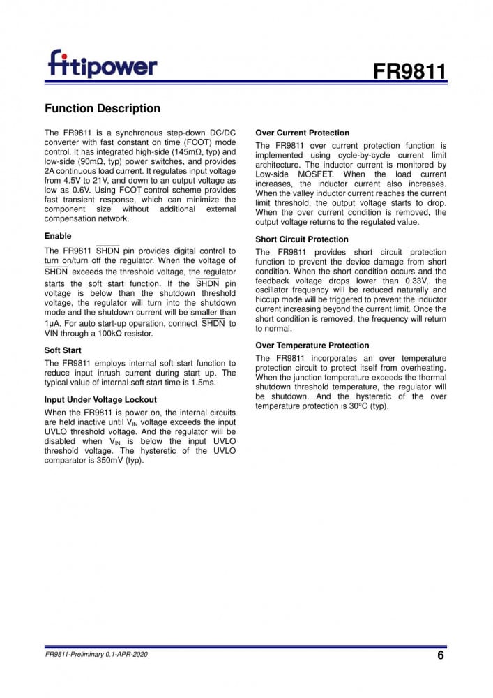 FR9811S6 datasheet page 6