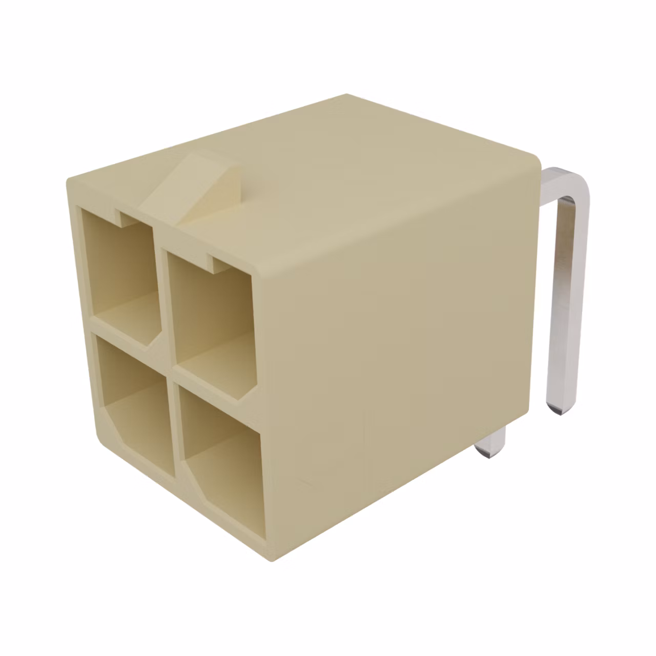 Mega-Fit ColorLock Right-Angle Header, 5.70mm Pitch, Through Hole, Dual Row, 4 Circuits, Matte Tin (Sn) Plating, 3.60mm Tail Length, Glow-Wire Capable, Tray, Natural for sale