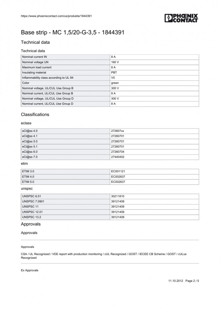 Phoenix Contact 1844391 technical document page 2