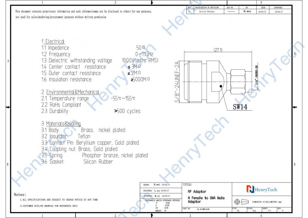 HL-N/SMA-KJA technical specification document