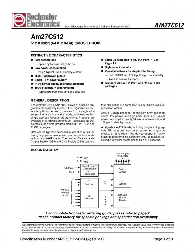 AM27C512 datasheet page 1