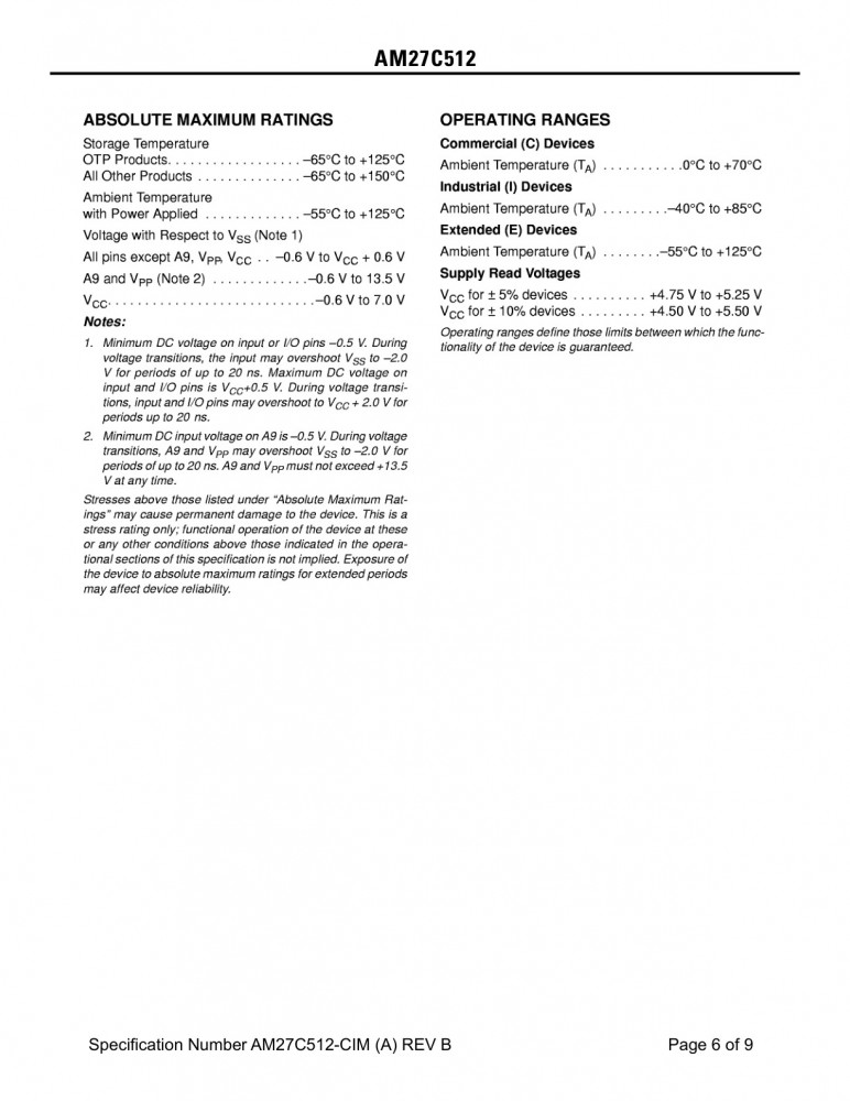 AM27C512 datasheet page 6