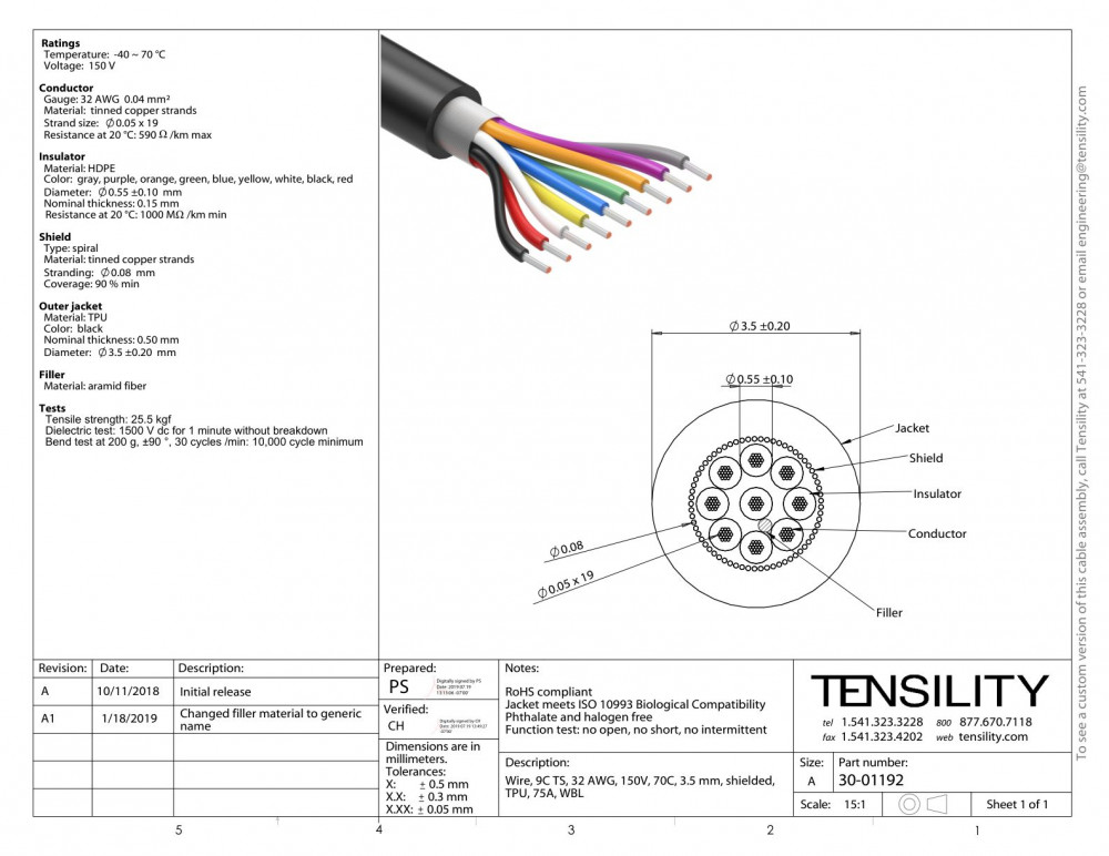 Technical drawing preview for Tensility International part 30-01192