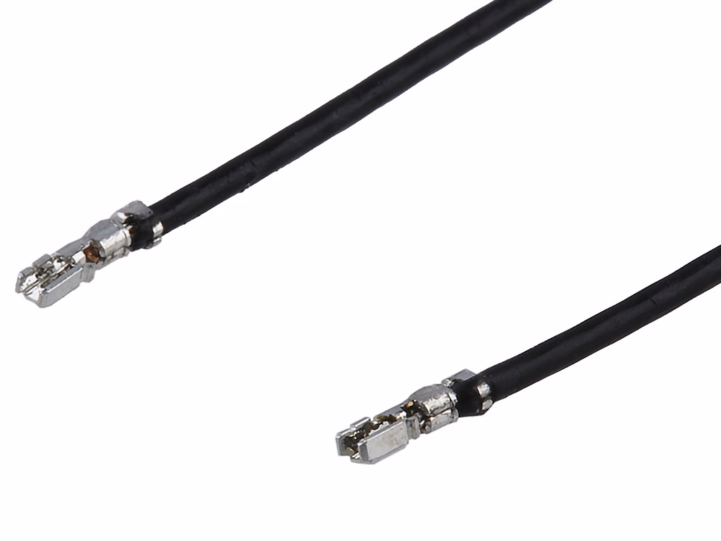 Pre-Crimped Lead OneBlade Female-to-Female, 1.00µm Tin (Sn) Plating, 300.00mm Length, 28 AWG, Black