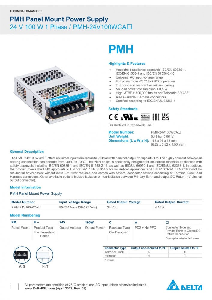 PMH-24V100WCAH datasheet page 1