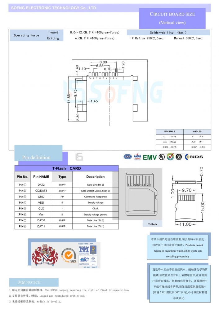 SOFNG TF-15C04-08 datasheet page 2