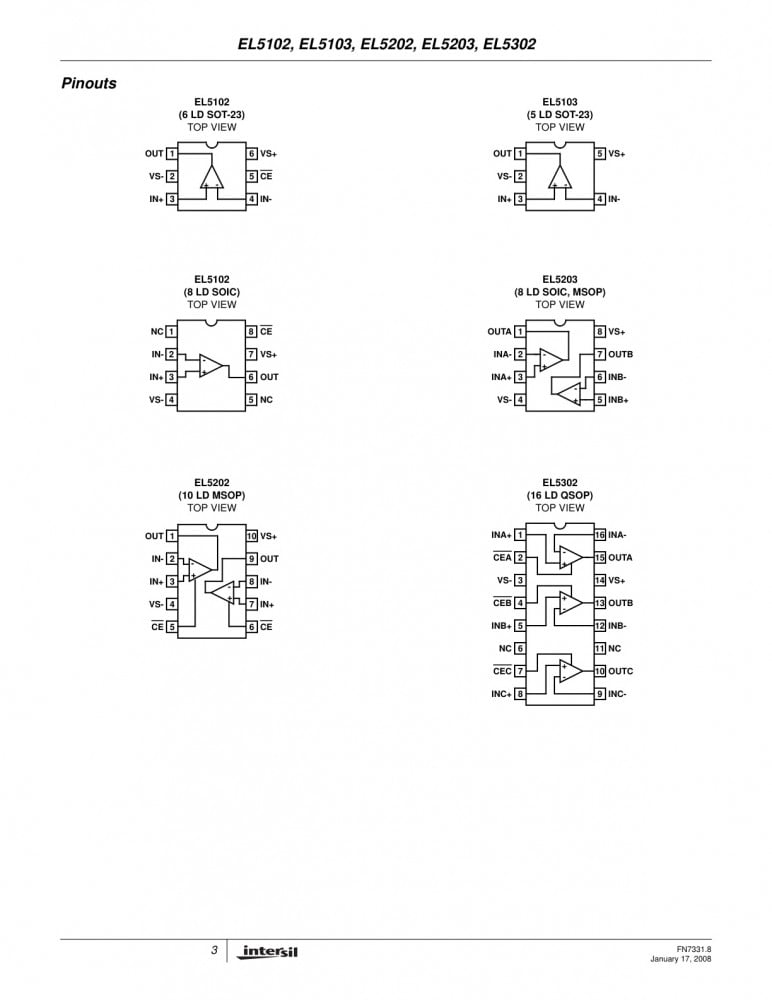 EL5102IS datasheet page 3