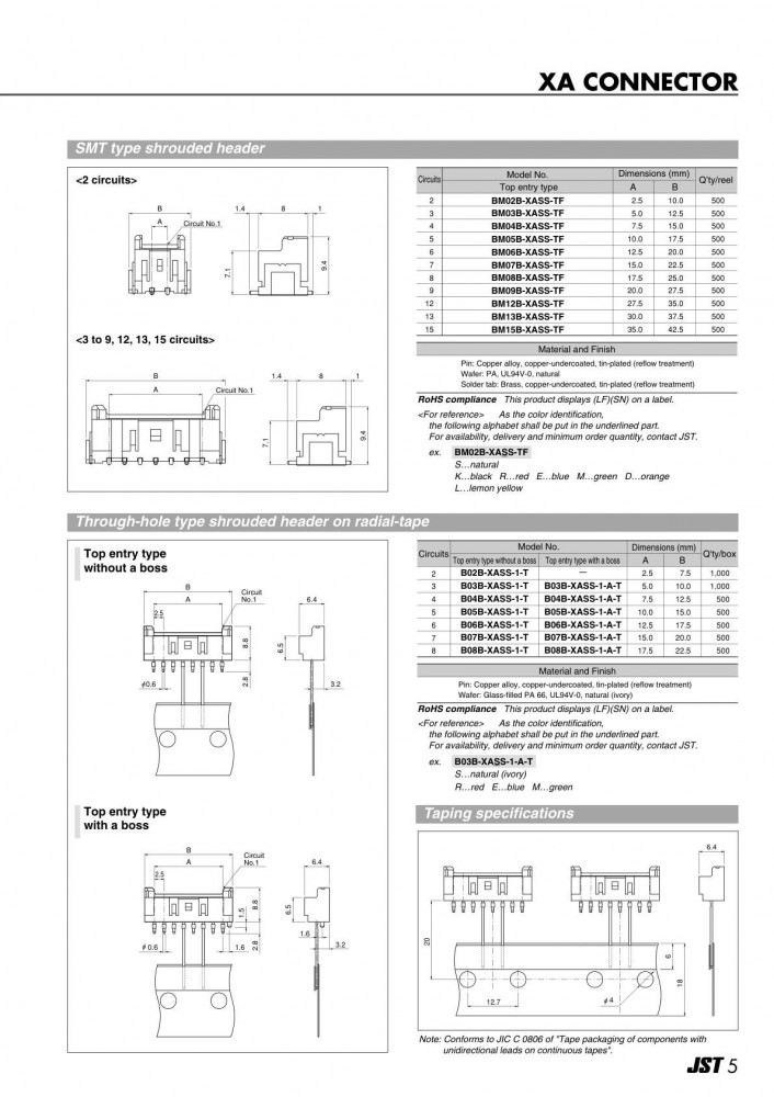JST XA series catalog page 5