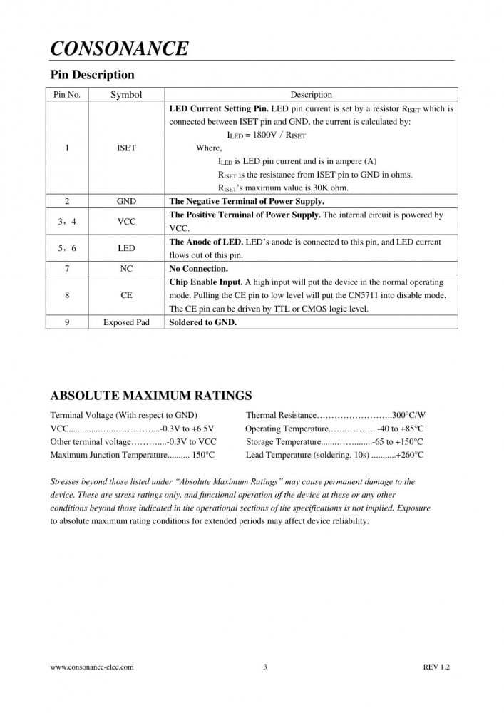 CN5711 datasheet page 3