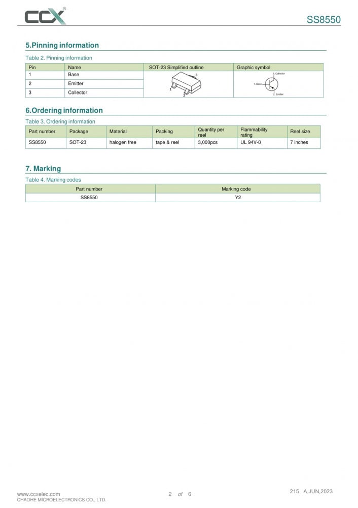 SS8550 datasheet page 2