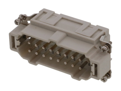Heavy-Duty Spring Terminal Insert, Male, 16-Pole, 16A, Numbered 1-16, Silver (Ag) Plated Contacts, Size 16B «77x27» for sale