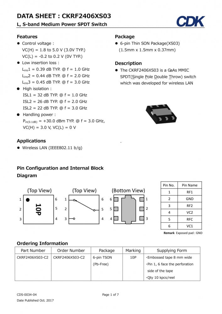 CKRF2406XS03-C2 datasheet page 1