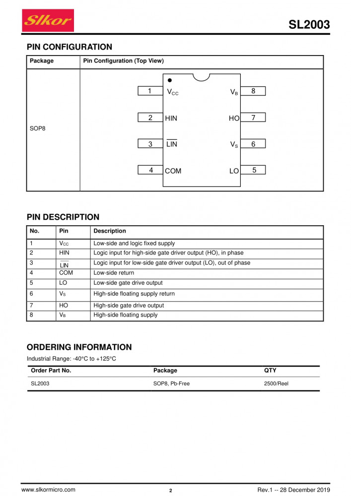 SL2003 datasheet page 2