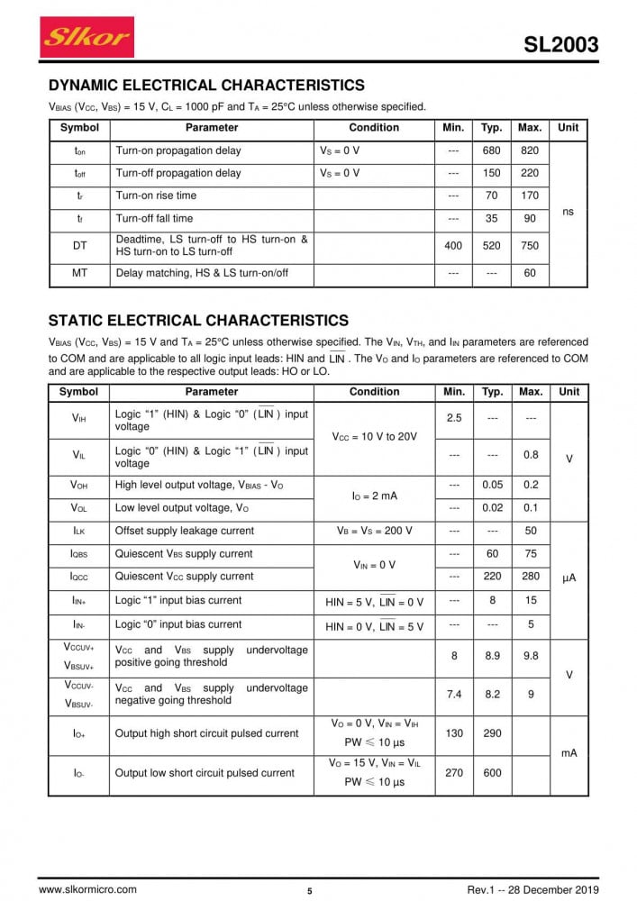 SL2003 datasheet page 5