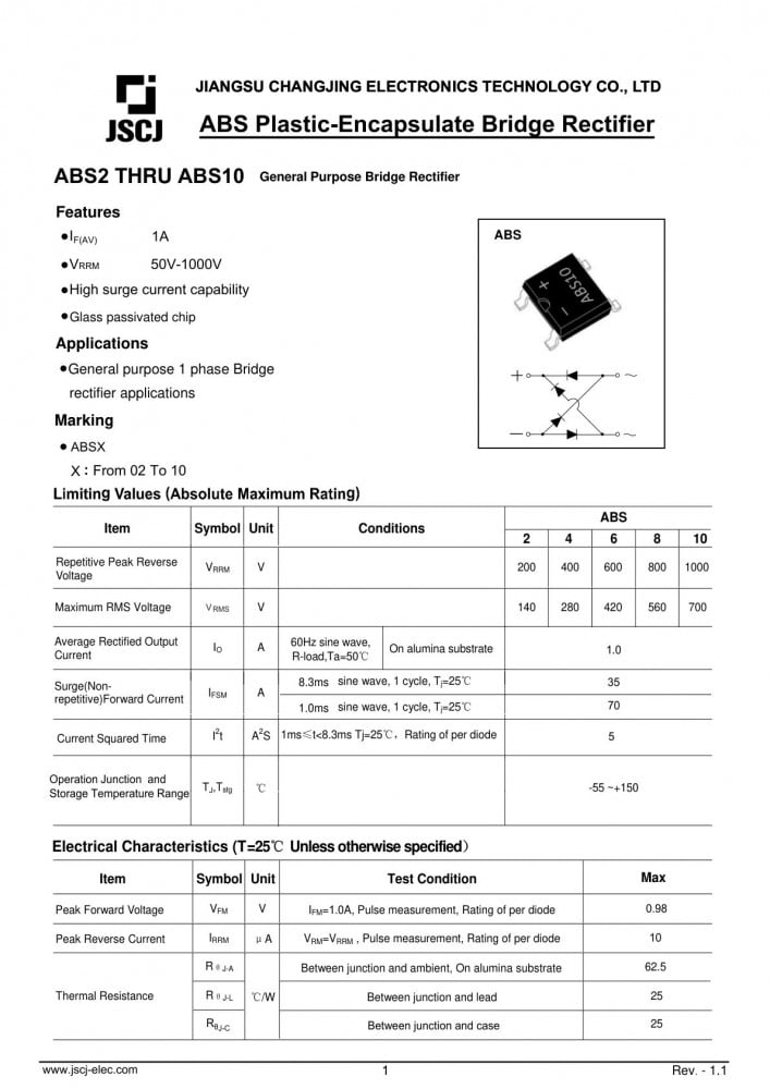 JSCJ ABS6 datasheet page 1