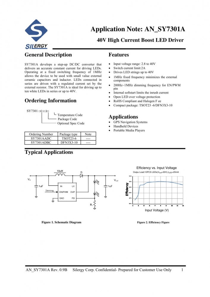 SY7301A datasheet page 1