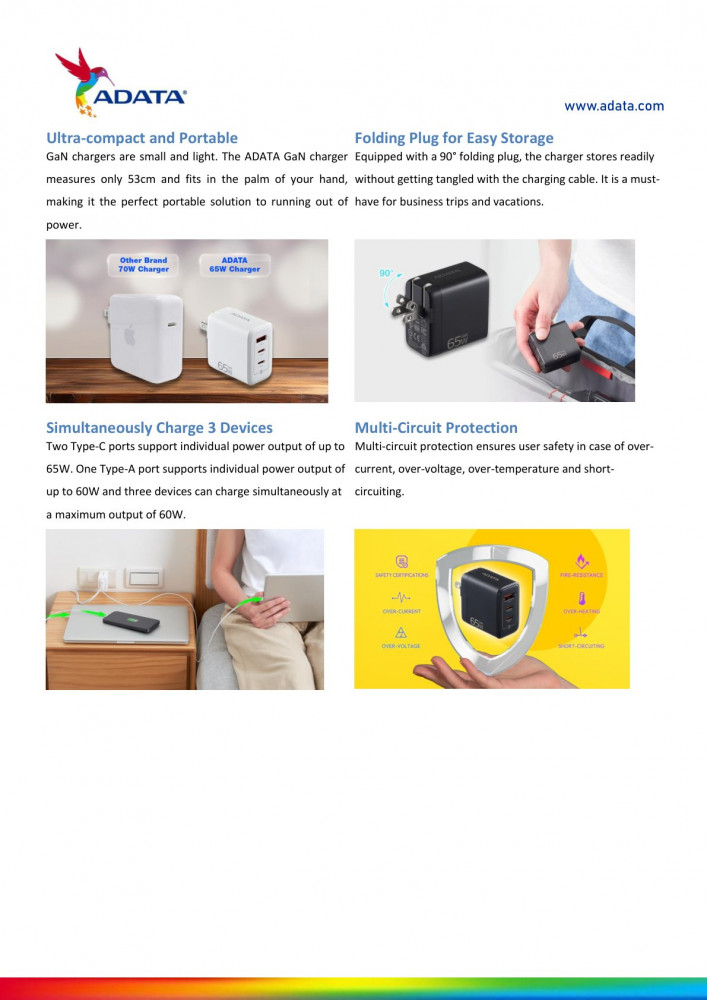 ADATA 65W GaN USB Charger technical document, page 2
