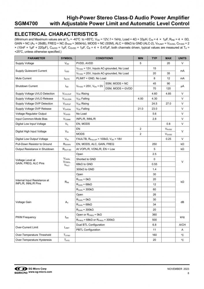 SGM4700 datasheet page 8
