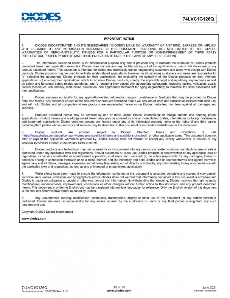 Datasheet page 10