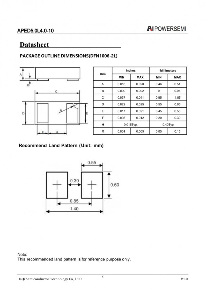 APED5.0L4.0-10 datasheet page 4