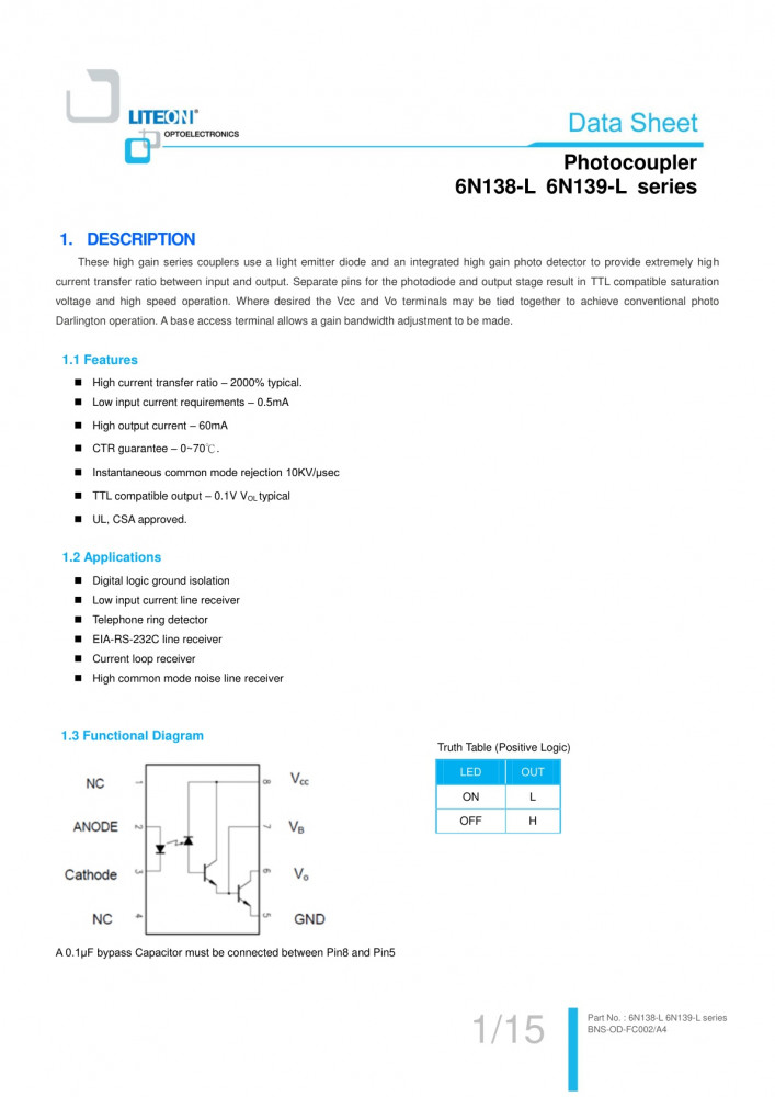 6N139S-TA1-L datasheet page 2