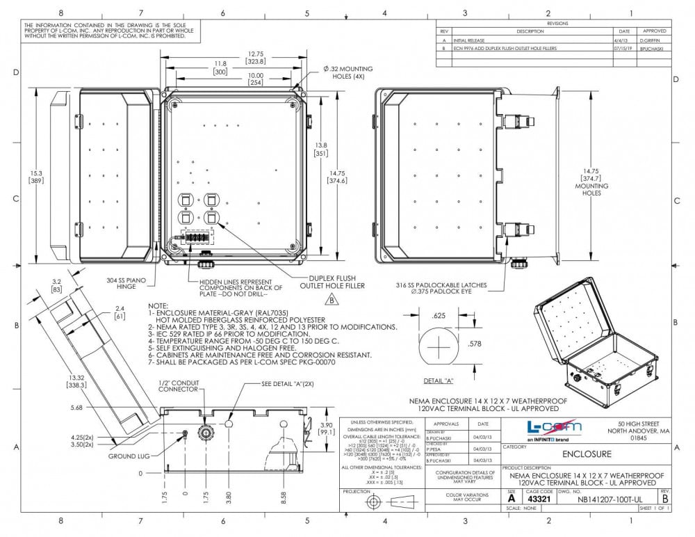 NB141207-100T-UL technical document page
