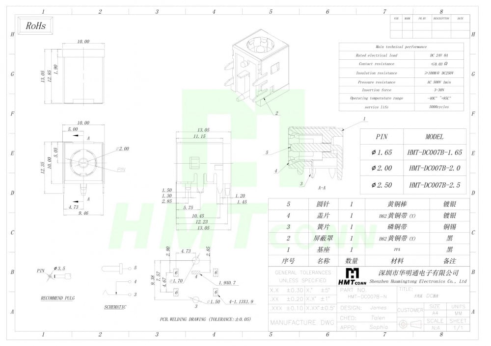 HMT-DC007B-2.0 technical document preview