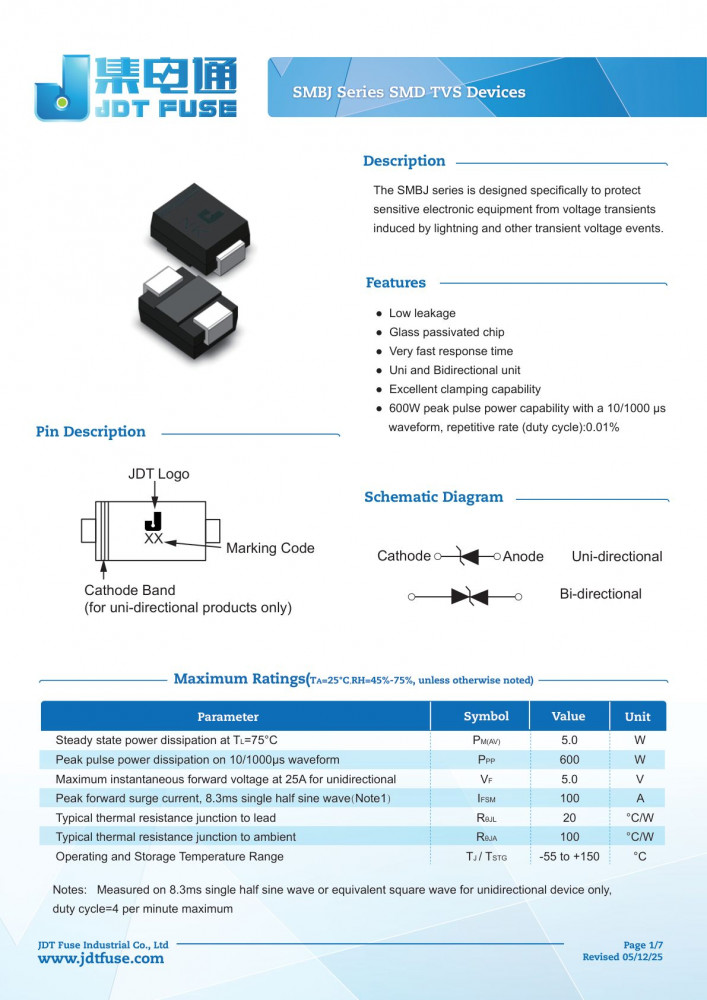 SMBJ12A datasheet page 2