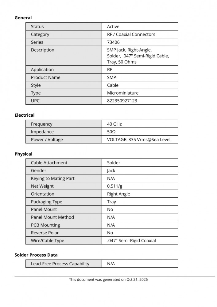 Technical document image 2 for MOLEX 734155120
