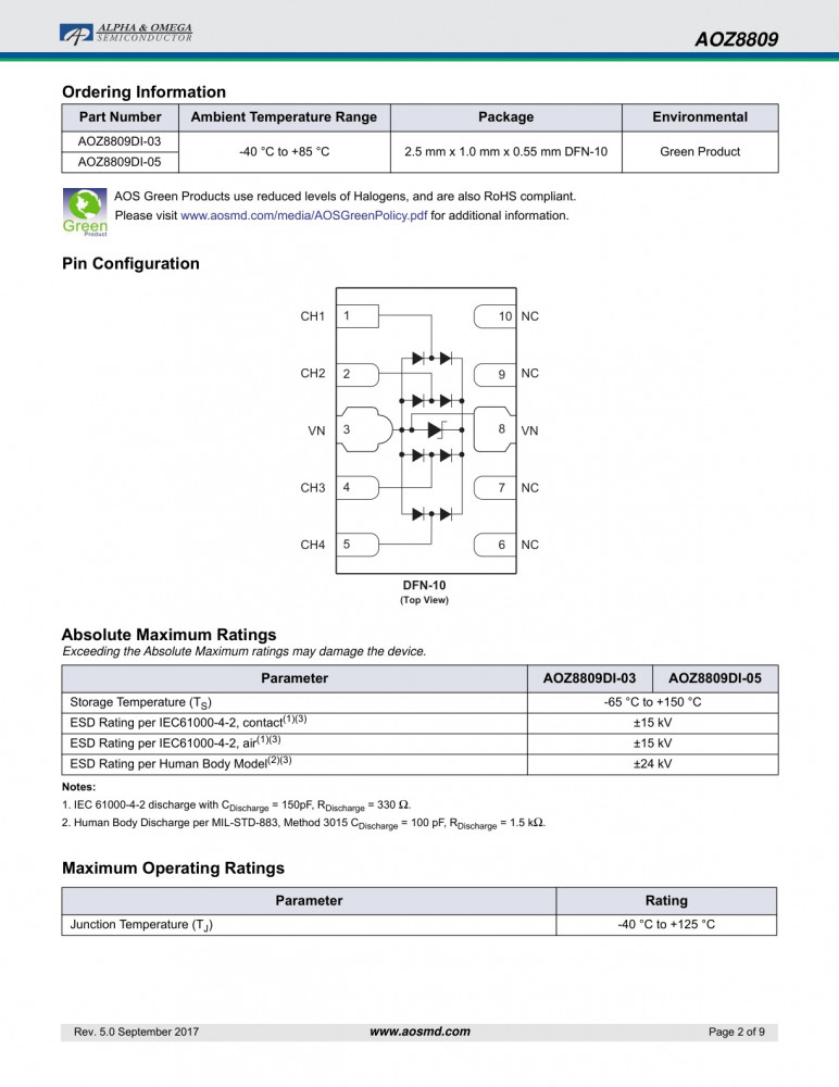 AOZ8809DI-05 datasheet page 2