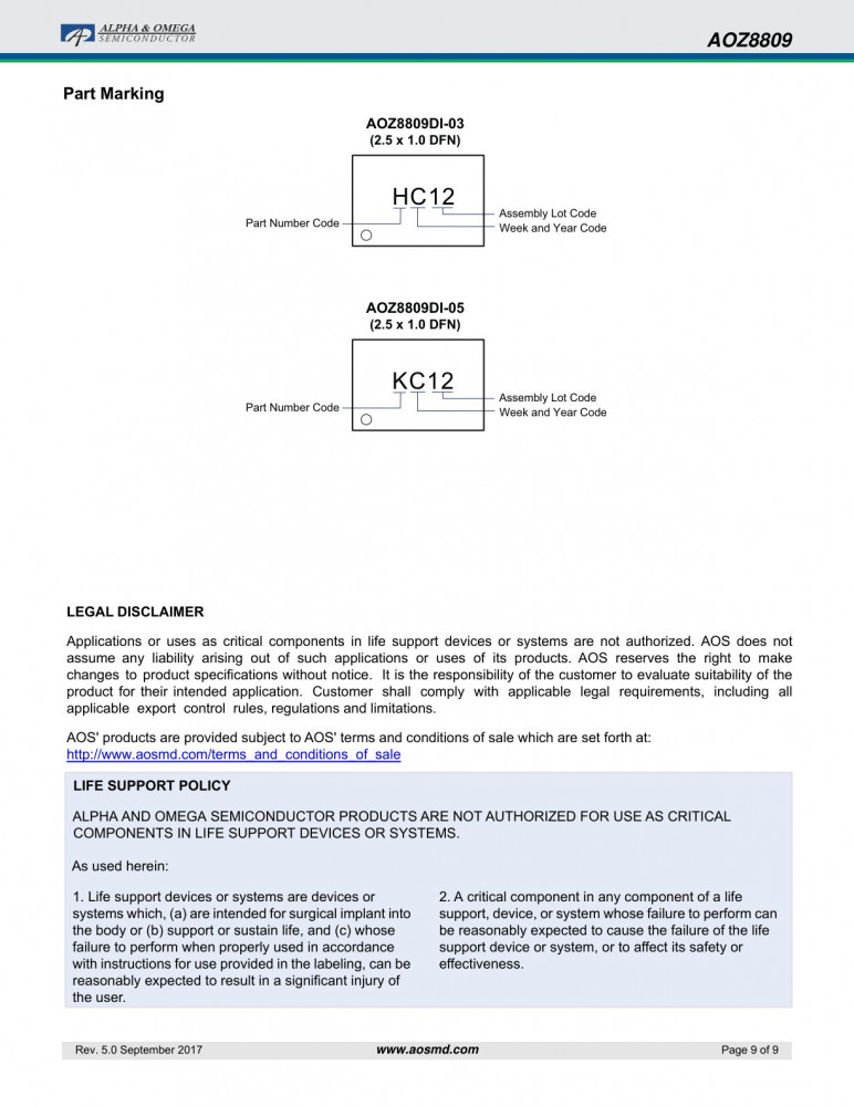 AOZ8809DI-05 datasheet page 9