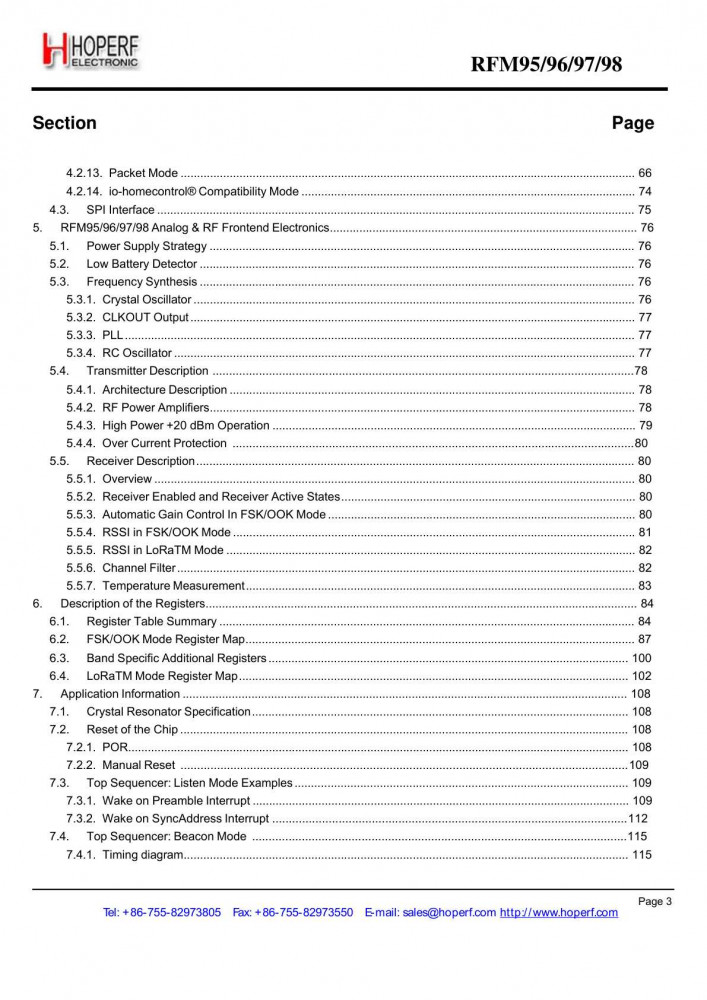 RFM98 datasheet page 3