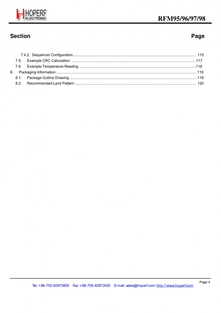 RFM98 datasheet page 4