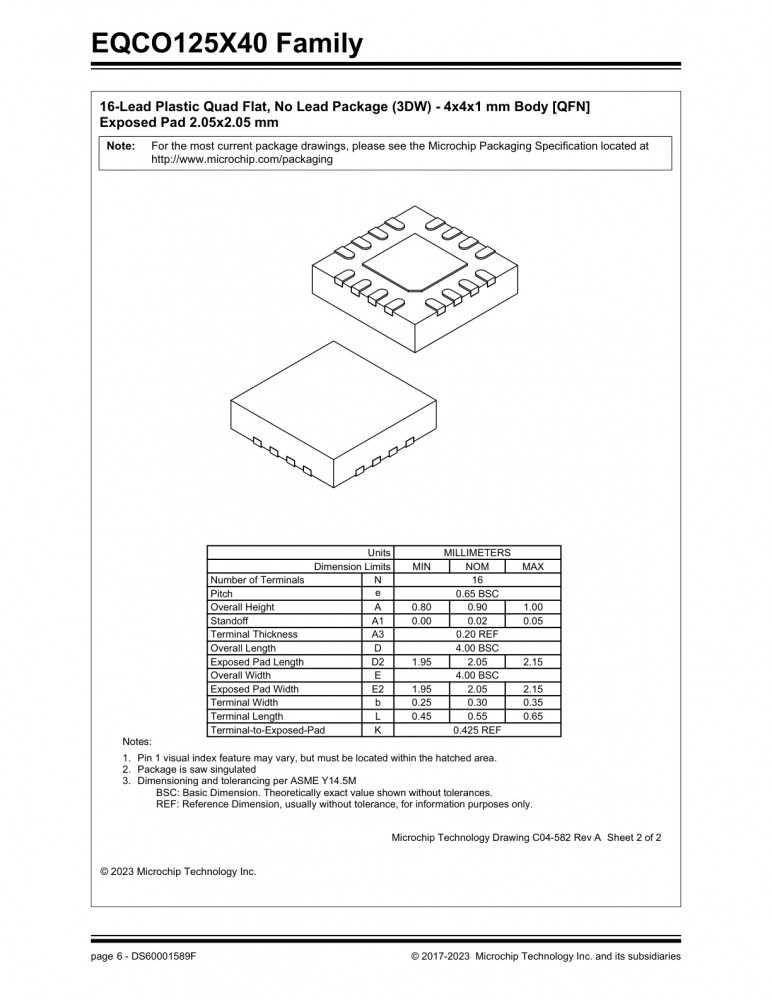 Microchip EQCO62X20C1-I/3DW document page 6