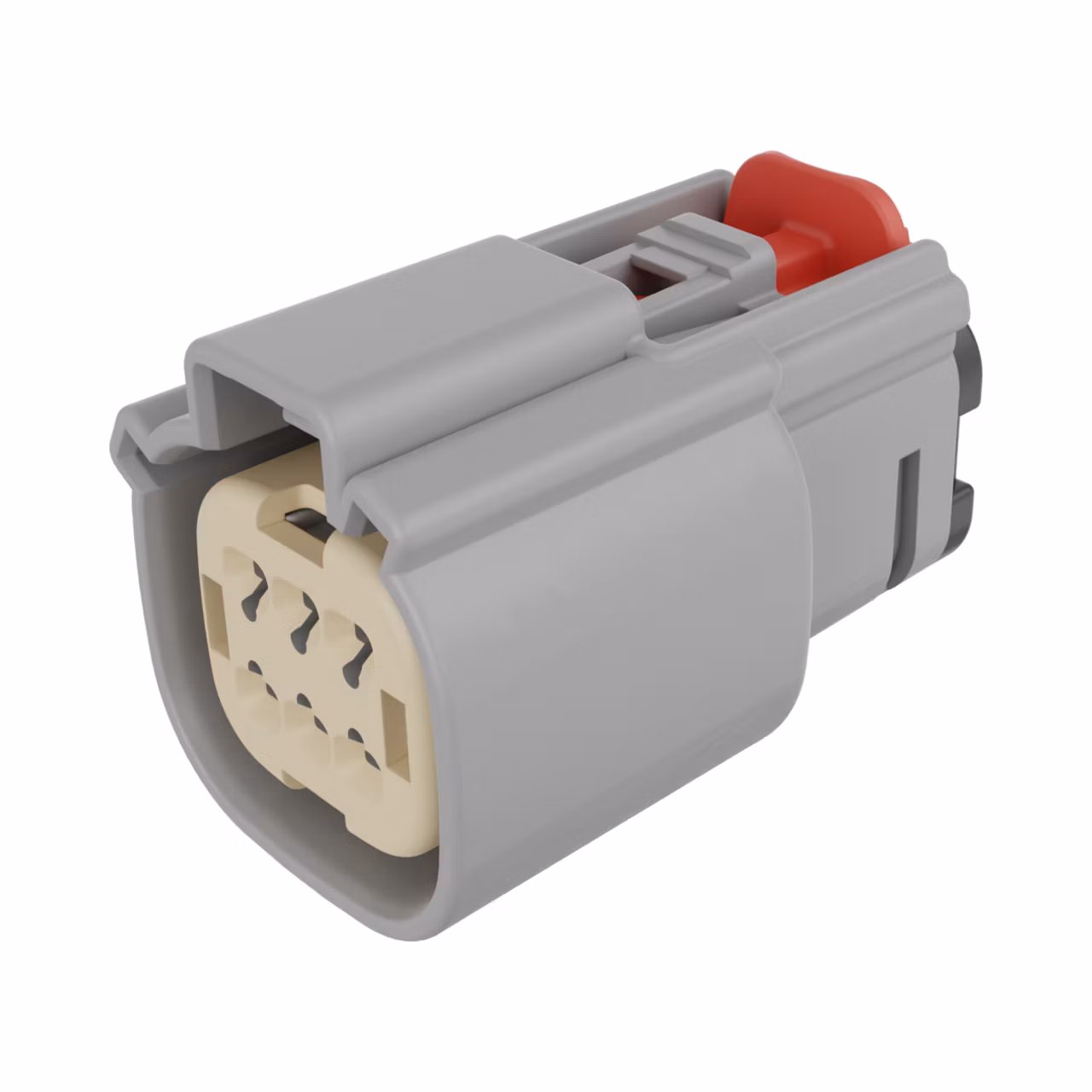 MX150 Mat-Sealed Female Connector Assembly, Dual Row, 6 Circuits, Keying Option B, with Connector Position Assurance, Light Gray for sale