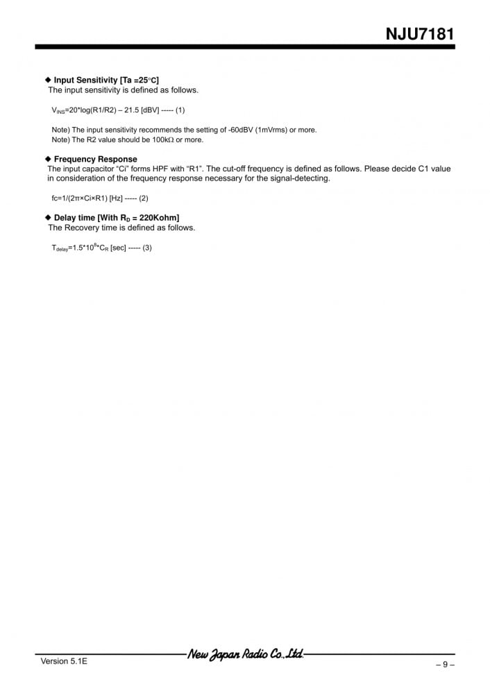 NJU7181 datasheet page 9