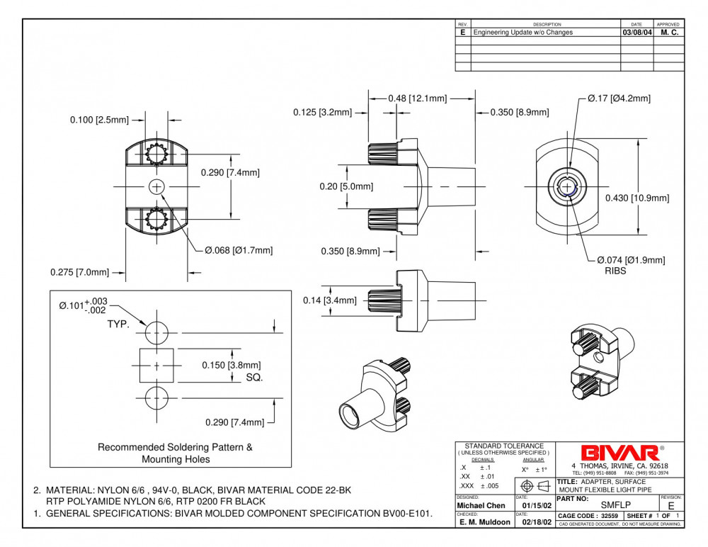 BIVAR SMFLP official drawing preview
