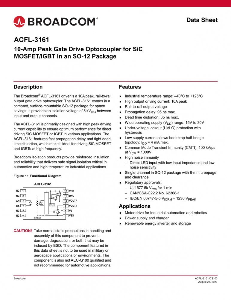 ACFL-3161 datasheet page 1