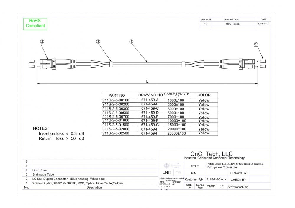 CNC Tech 911S-2-5-00100 technical document page