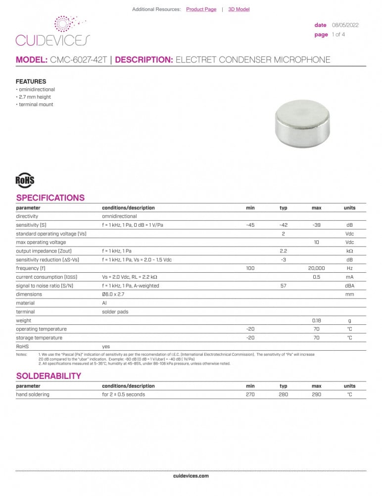CMC-6027-42T datasheet page 1