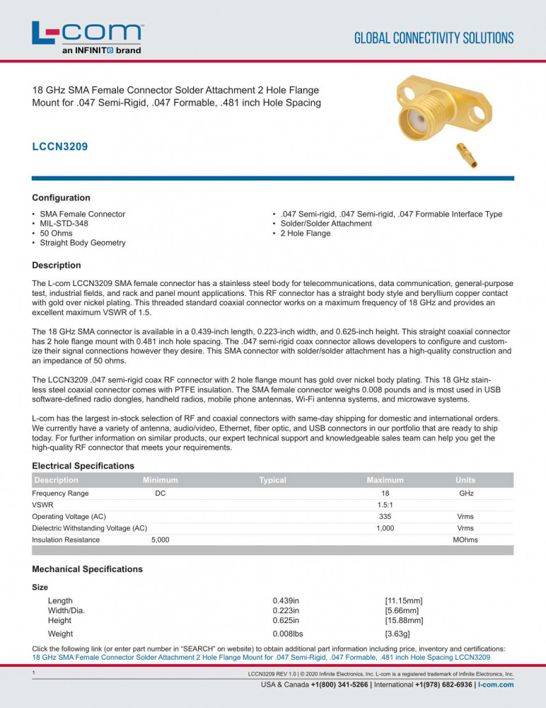 LCCN3209 technical document page 1