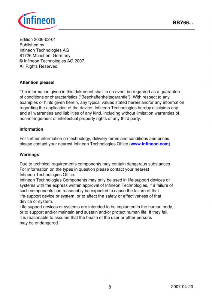 Infineon BBY66 datasheet page 8