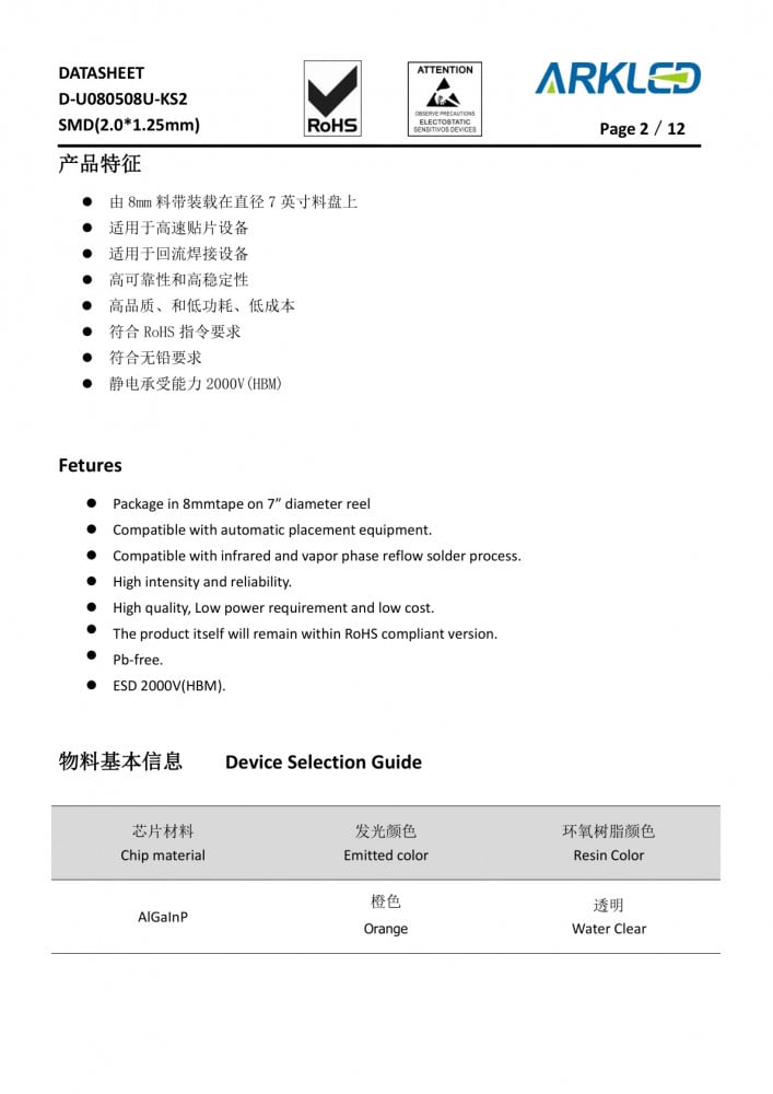 D-U080508U-KS2 datasheet page 2