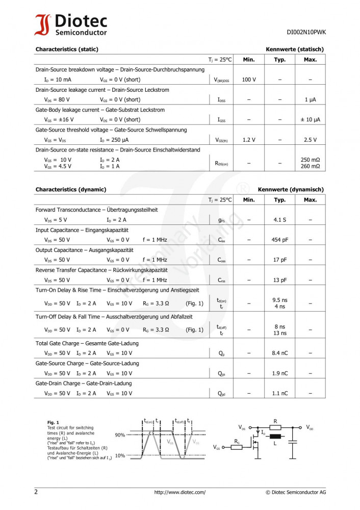 DI002N10PWK datasheet page 2